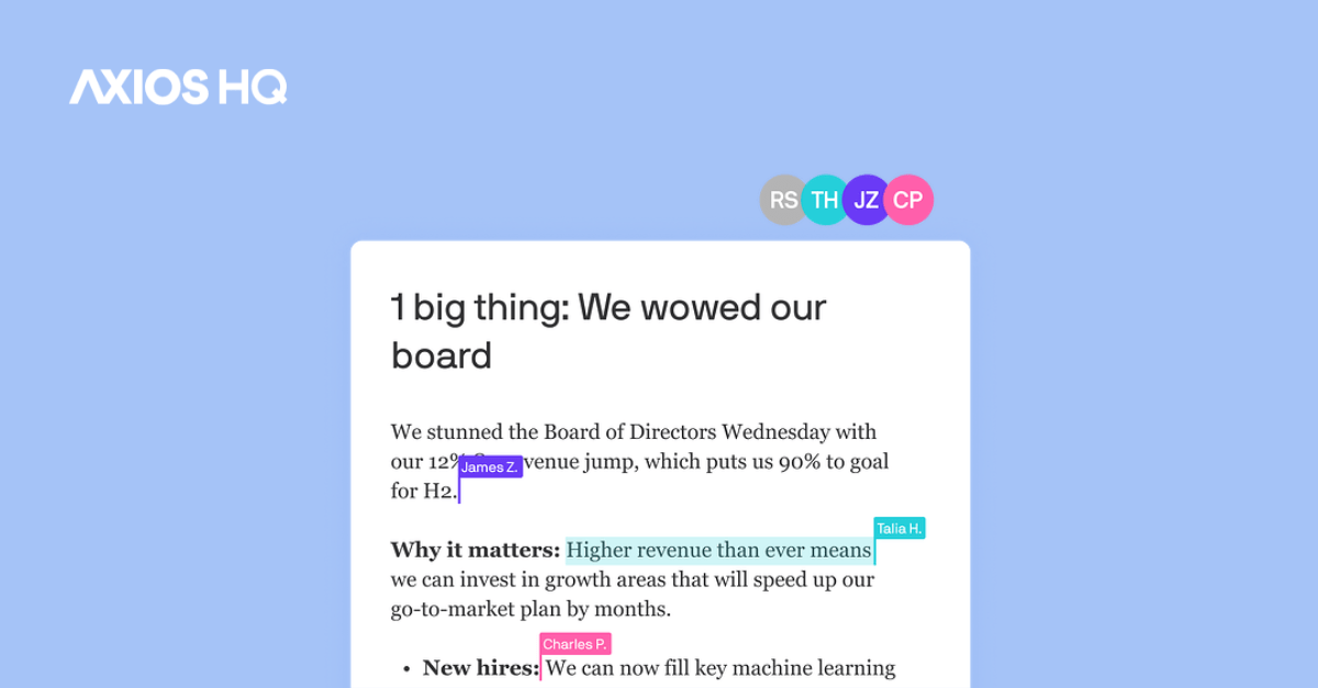 Collaborative Editing Software - Real Time Editor Tools - Axios HQ
